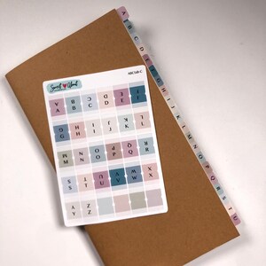 ABC Tabs - Alphabet Tabs - Planner or Journal Tabs - Planner or Journal ...