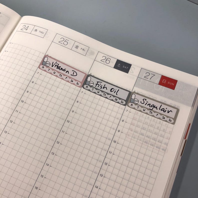 Medication Tracker Stickers - Pill Tracker Stickers - Colorful Health ...