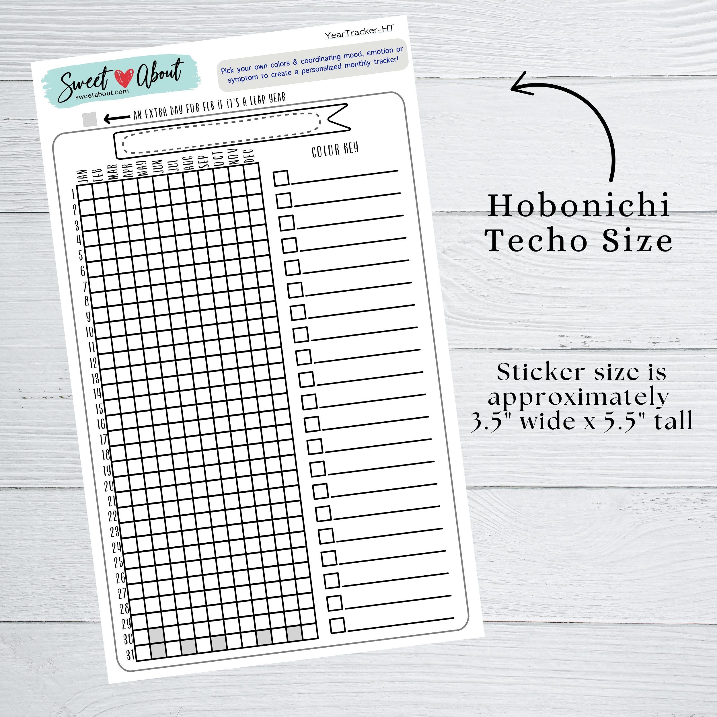 Yearly Tracker Sticker - Annual Tracker Sticker - Customizable Tracker ...