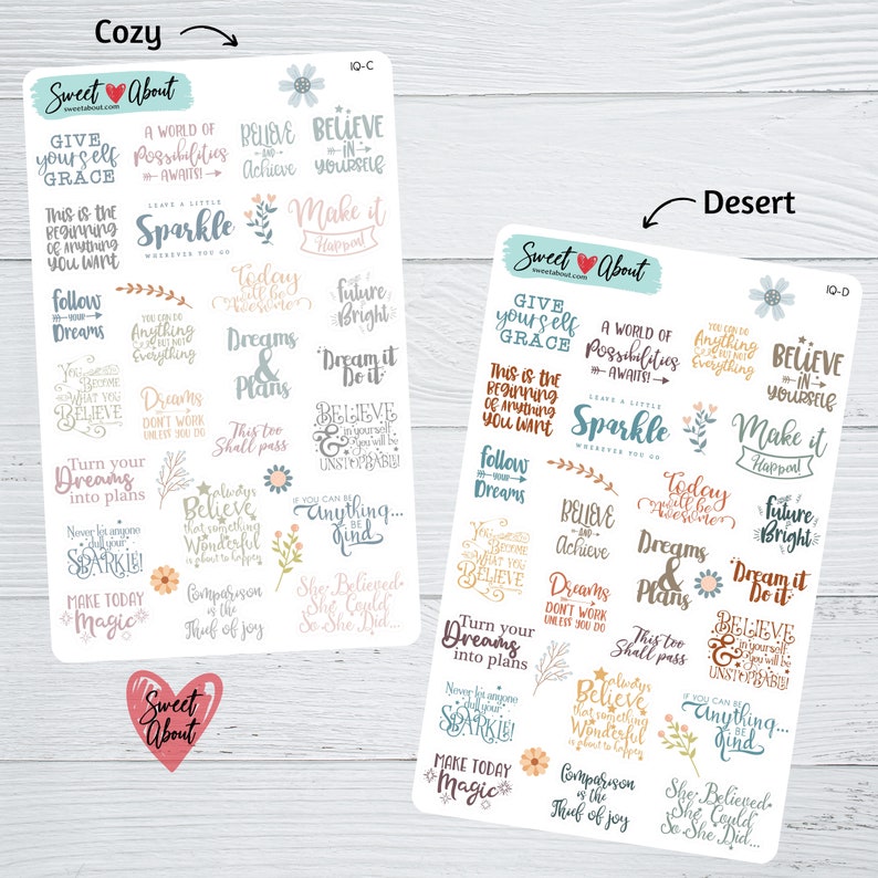 Inspirational Quote Stickers - Colorful Assorted Quotes - Functional ...