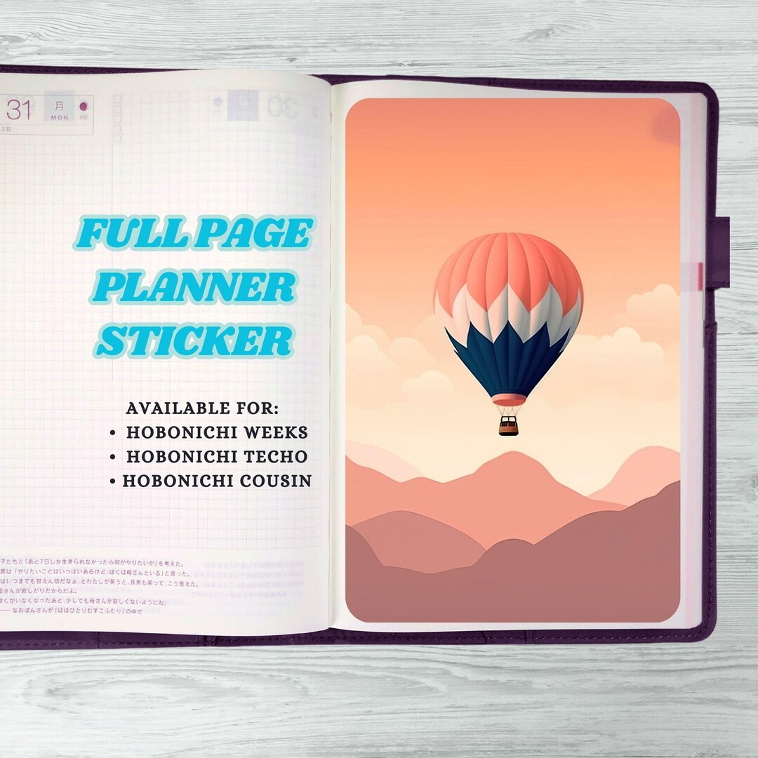 Full Page Color Planner Sticker - Full Page Color Journal Sticker ...