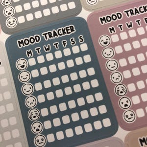 Colorful Weekly Mood Tracker Sticker - Colorful Emoji Mood Tracker ...