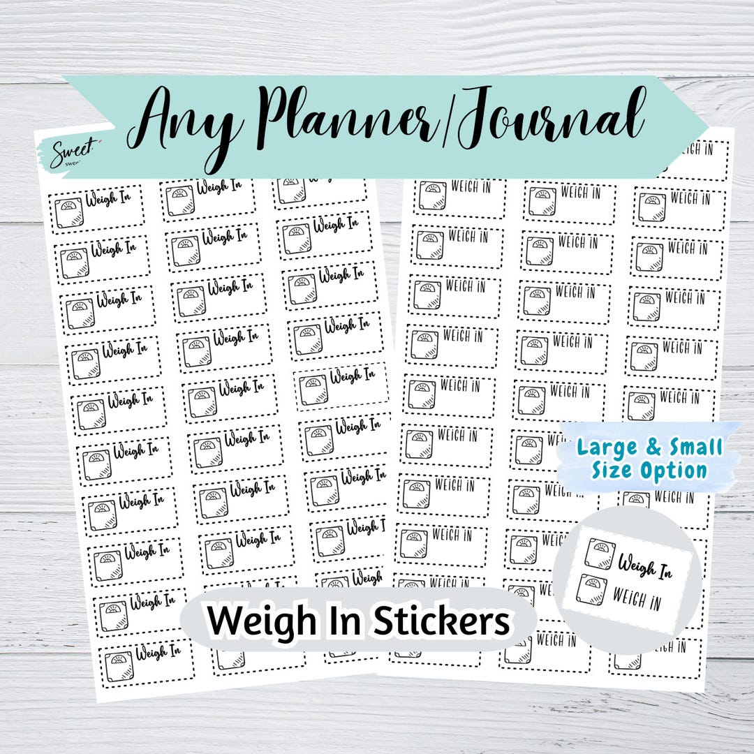 Weigh in Stickers - Scale Stickers - Minimal Weight Trackers - Minimal ...
