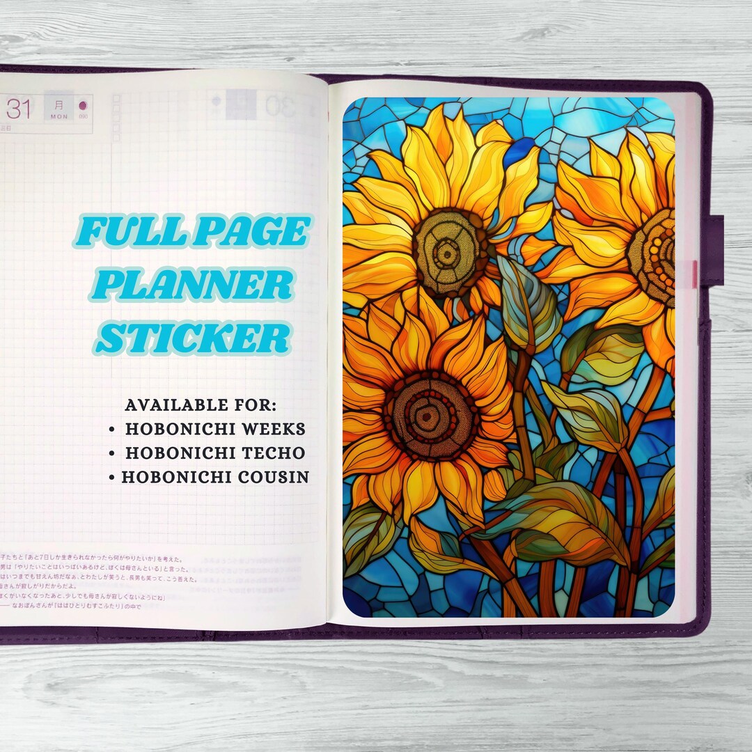 Full Page Color Planner Sticker - Full Page Color Journal Sticker ...