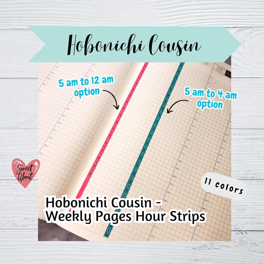 Hobonichi Cousin Hourly Stickers - Weekly Page Hourly Stickers - Hobo ...