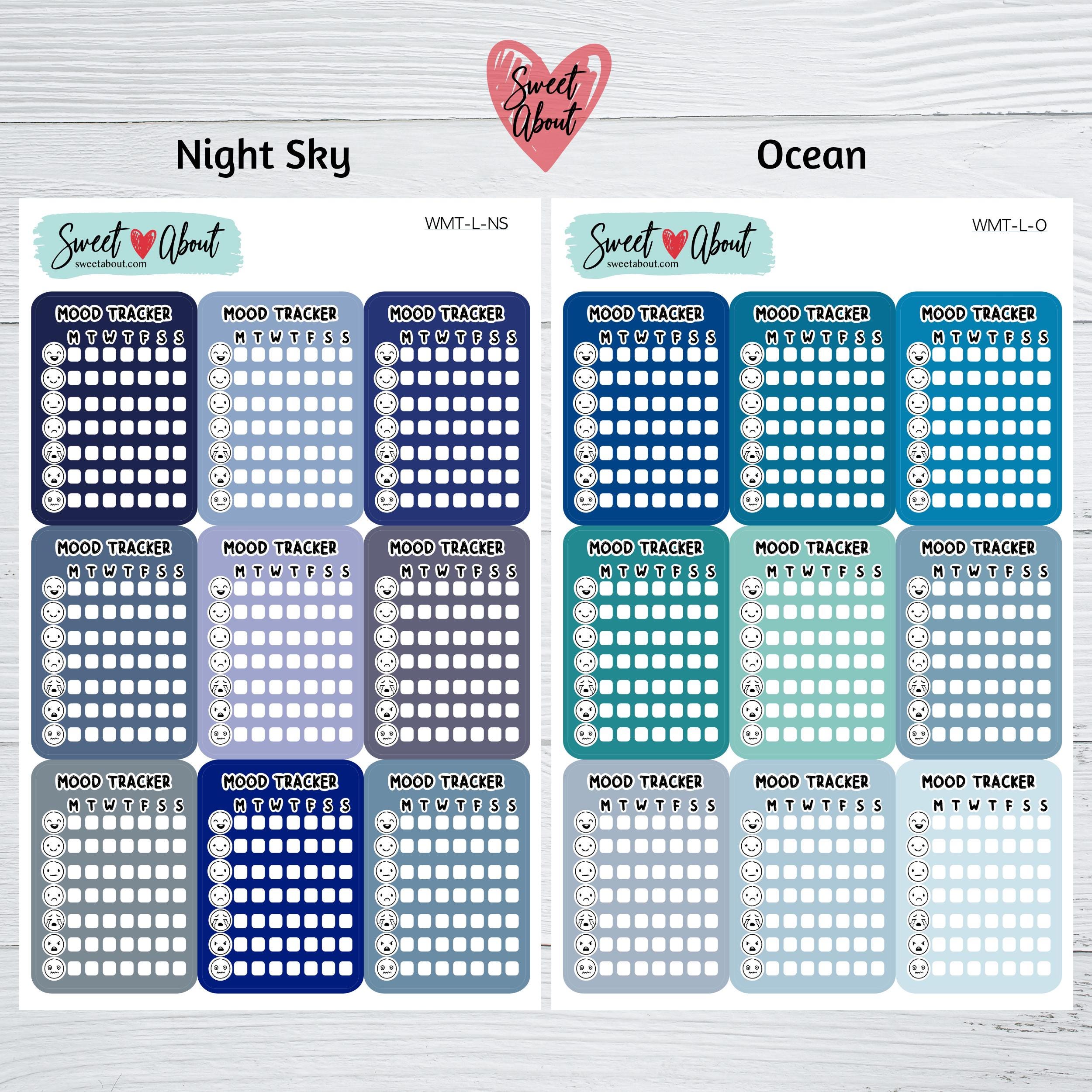Colorful Weekly Mood Tracker Sticker - Colorful Emoji Mood Tracker ...