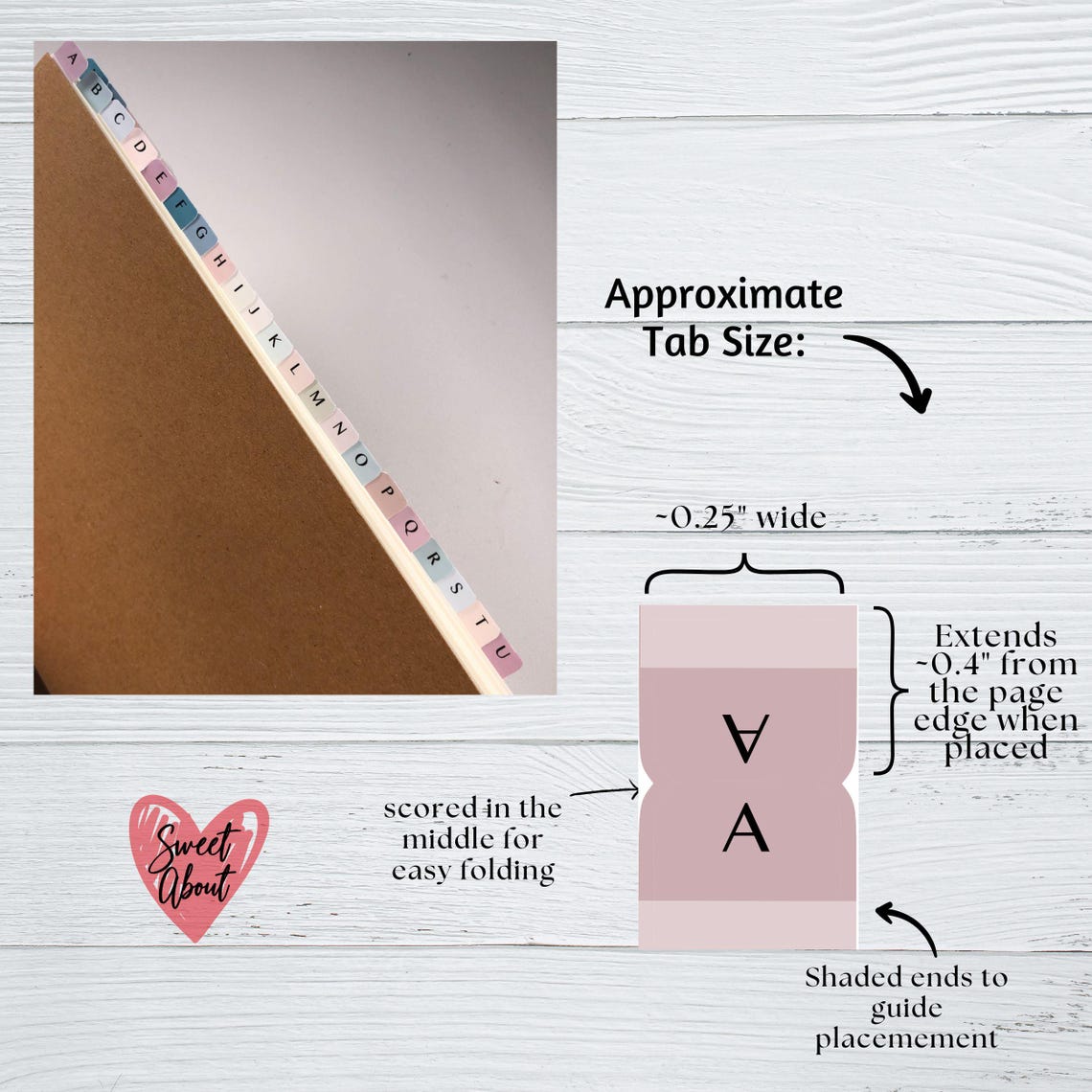 ABC Tabs - Alphabet Tabs - Planner or Journal Tabs - Planner or Journal ...