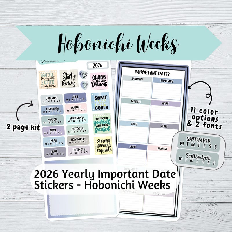 2026 Dates With Weeks - Etsy