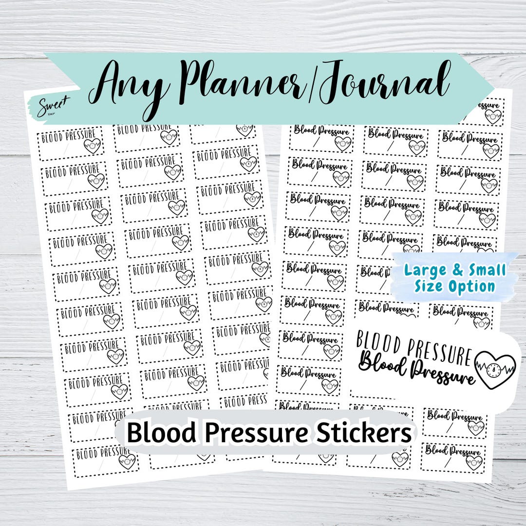 Blood Pressure Stickers - Blood Pressure Trackers - Hypertension ...