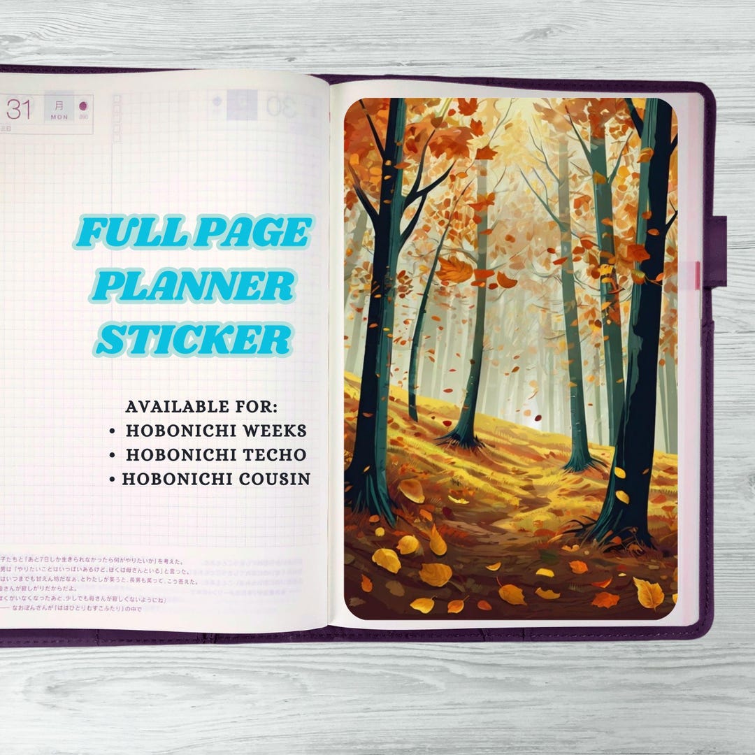 Full Page Color Planner Sticker - Full Page Hobonichi Sticker - Full ...