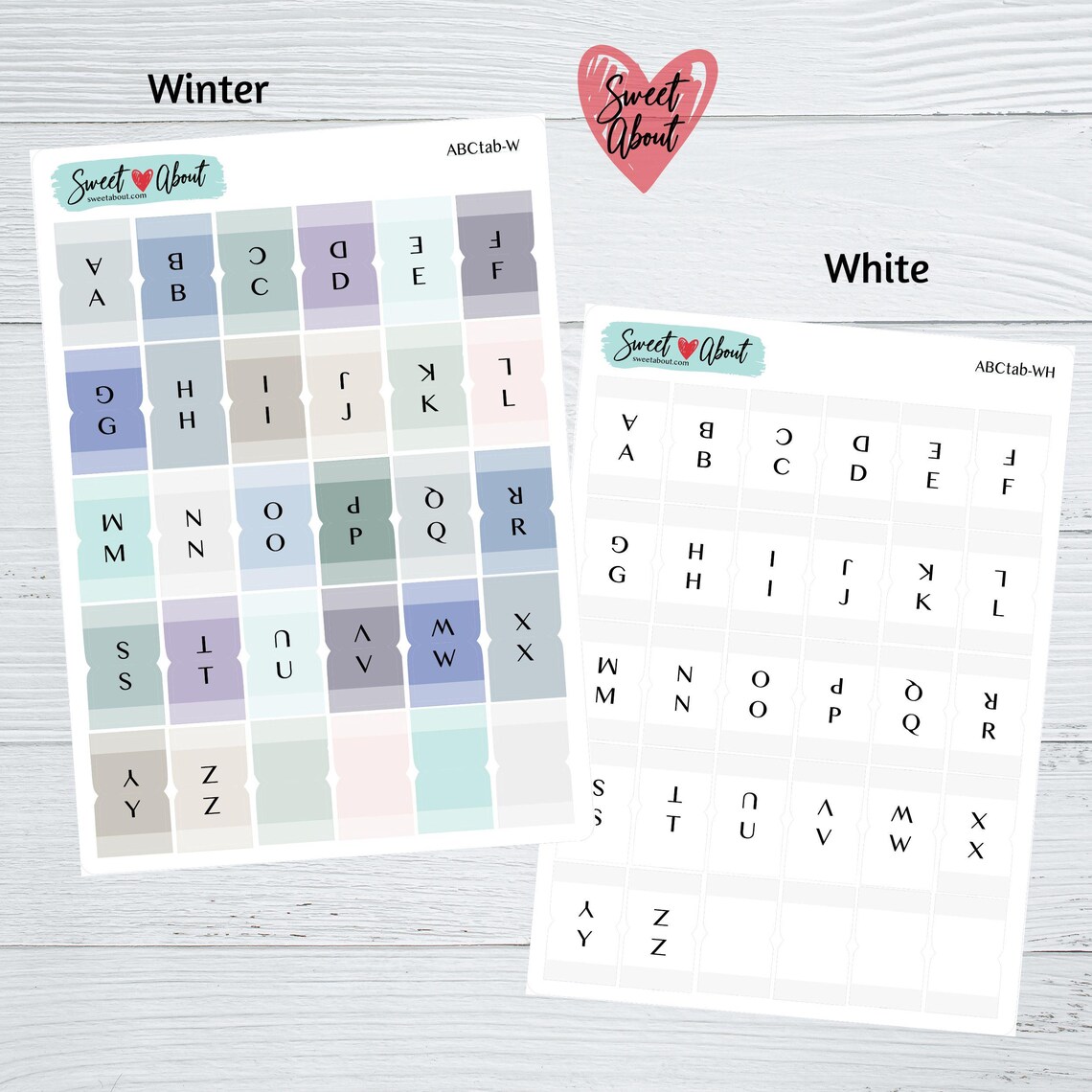 ABC Tabs - Alphabet Tabs - Planner or Journal Tabs - Planner or Journal ...