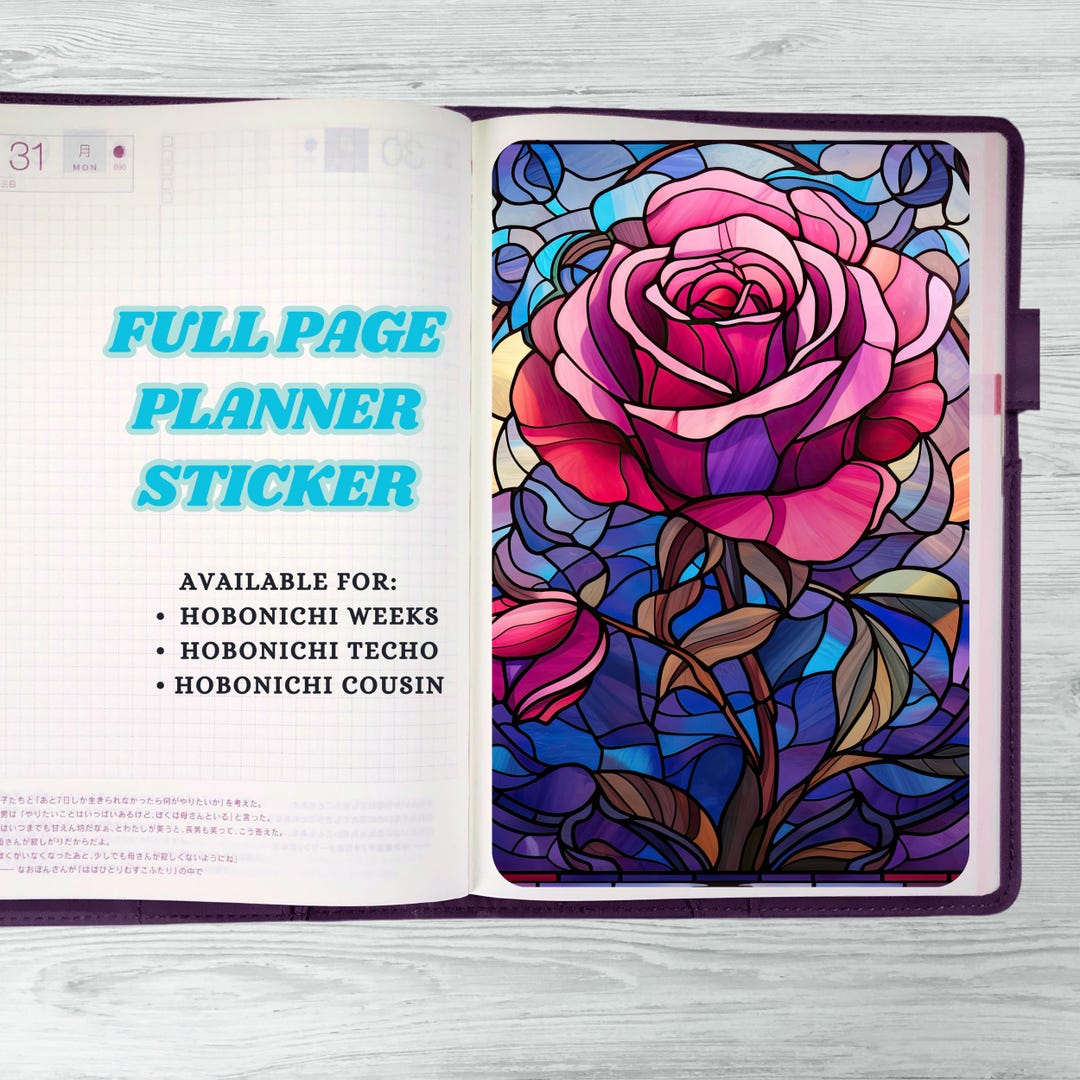 Full Page Color Planner Sticker - Full Page Color Journal Sticker ...