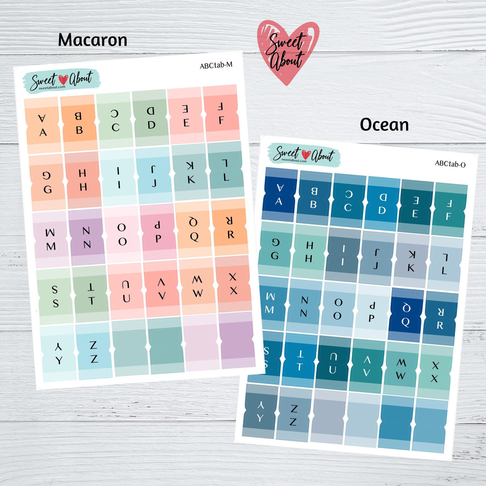 ABC Tabs - Alphabet Tabs - Planner or Journal Tabs - Planner or Journal ...