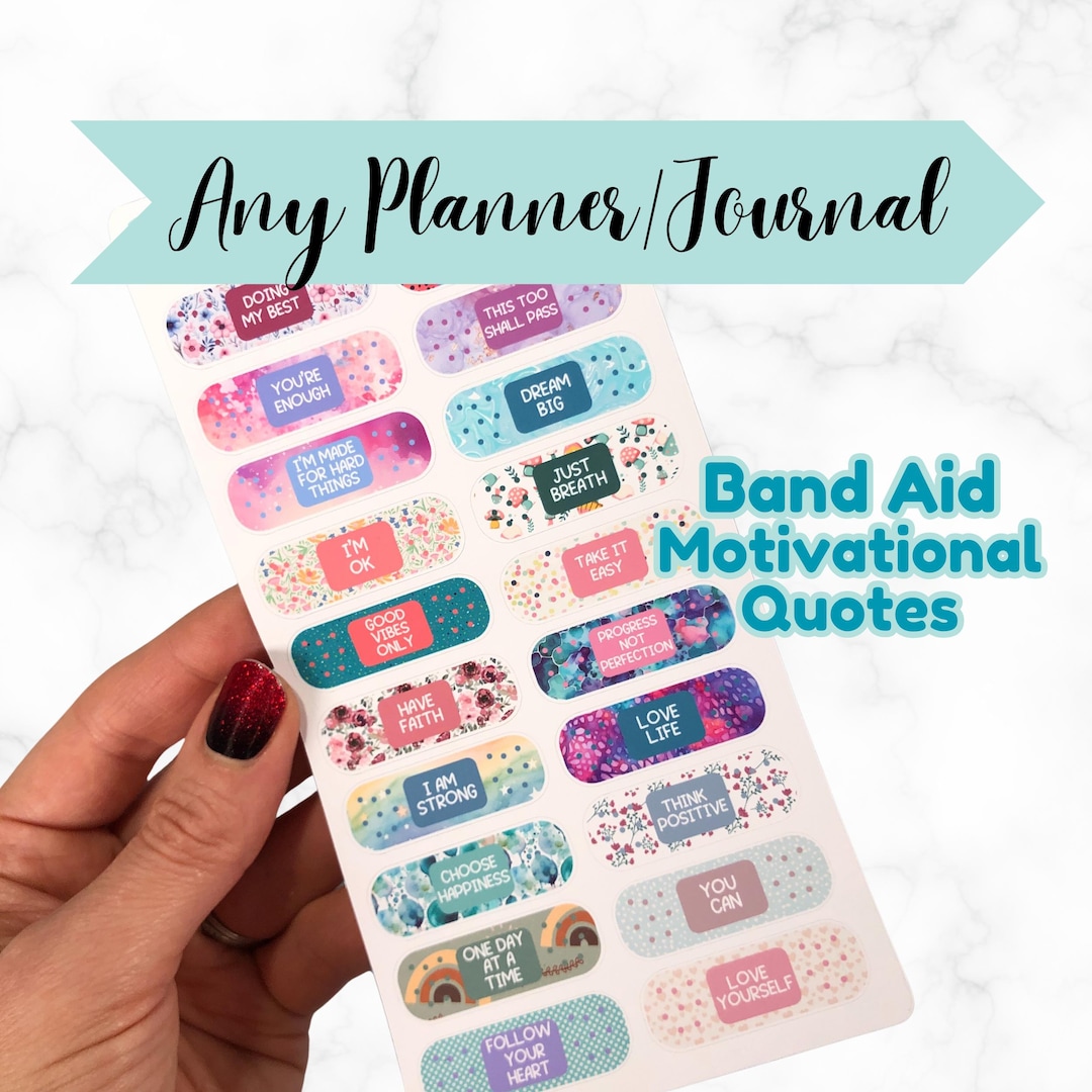 Band Aid Quotes Sticker Sheet - Motivational Quotes Stickers - Cute ...