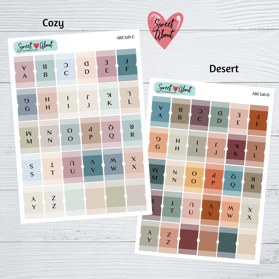 ABC Tabs - Alphabet Tabs - Planner or Journal Tabs - Planner or Journal ...