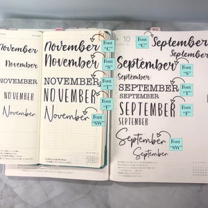 Months of the Year Planner Stickers - 5 Unique Fonts - Large & Small ...