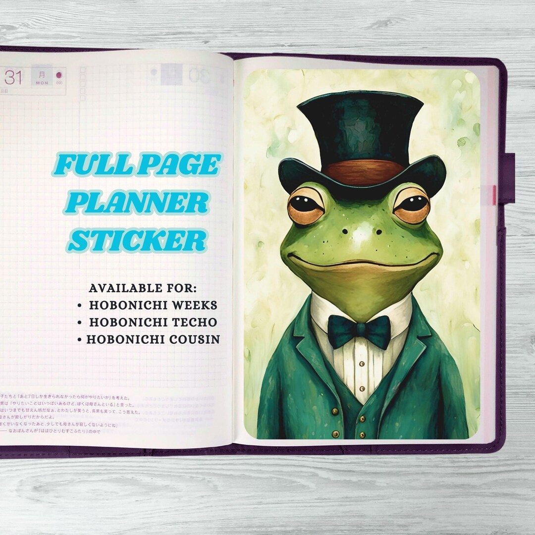 Full Page Color Planner Sticker Full Page Color Sticker Dapper Frog ...