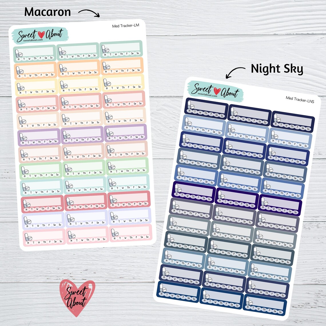 Medication Tracker Stickers - Pill Tracker Stickers - Colorful Health ...
