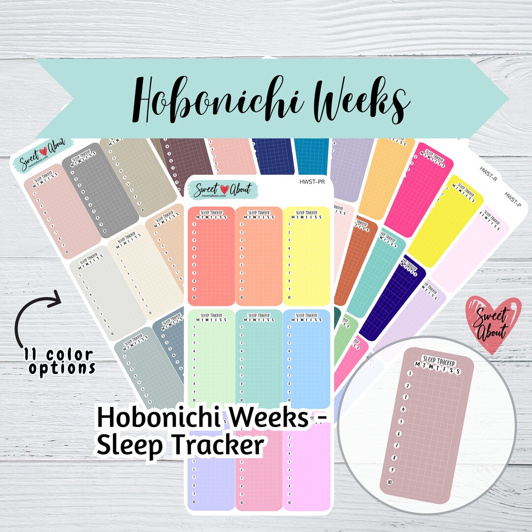 Hobonichi Weeks Sleep Tracker Stickers - Sleep Tracking Stickers ...