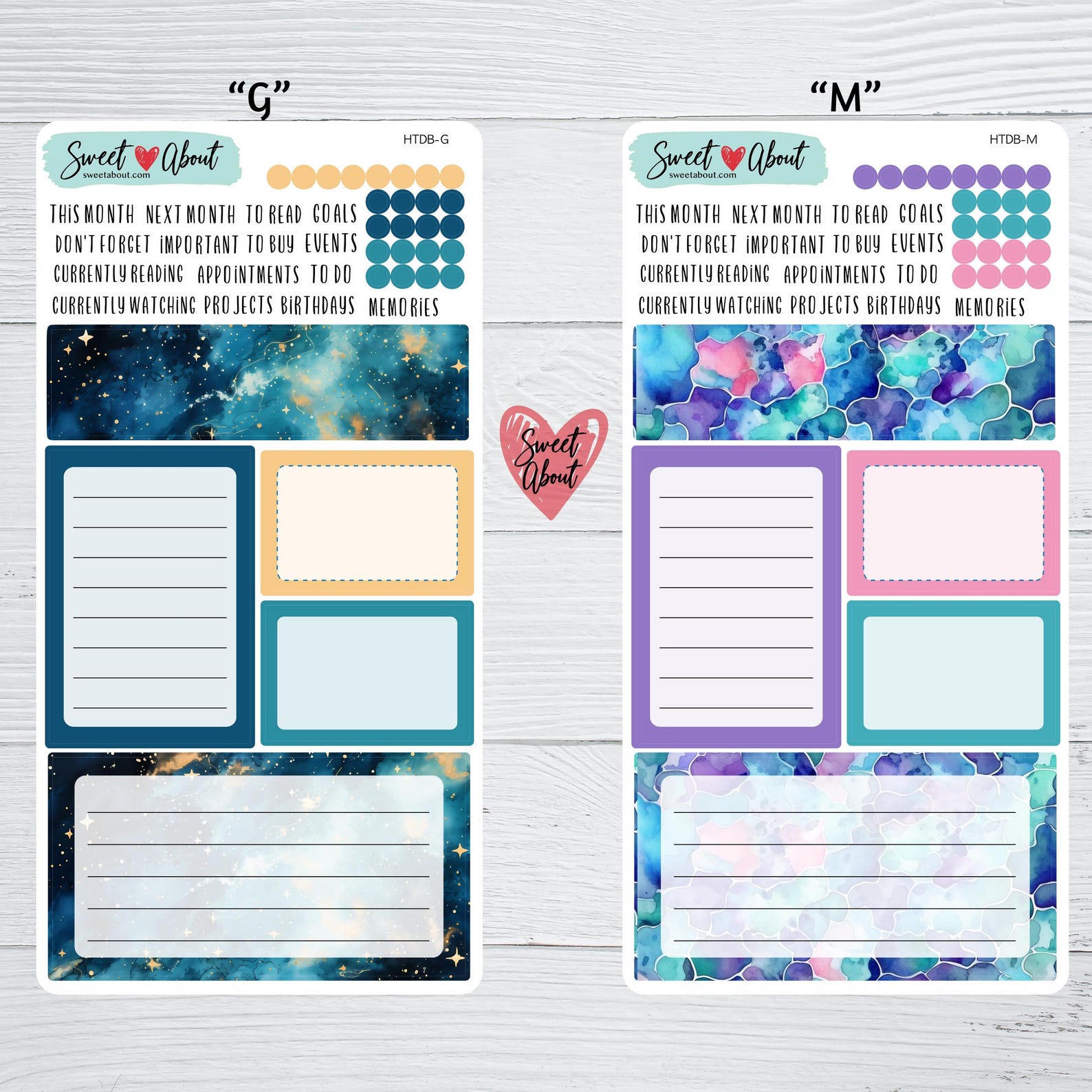 Hobonichi Techo Dashboard Sticker Kit - A6 Planner Dashboard Stickers ...