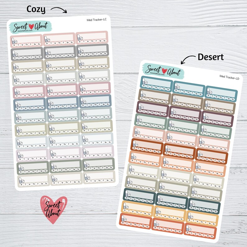Medication Tracker Stickers - Pill Tracker Stickers - Colorful Health ...