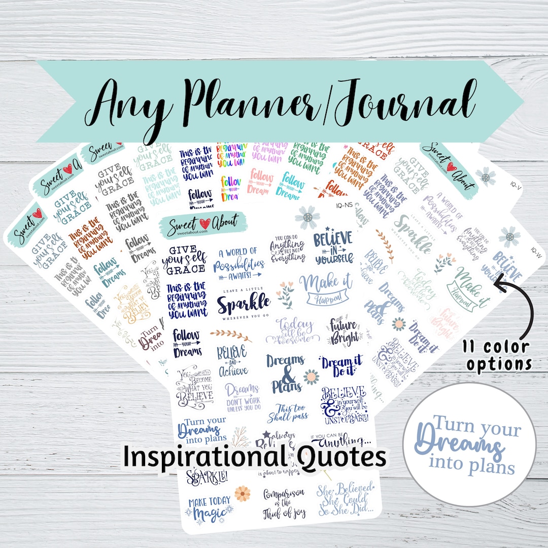 Inspirational Quote Stickers - Colorful Assorted Quotes - Functional ...