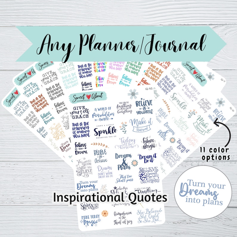 Inspirational Quote Stickers - Colorful Assorted Quotes - Functional ...