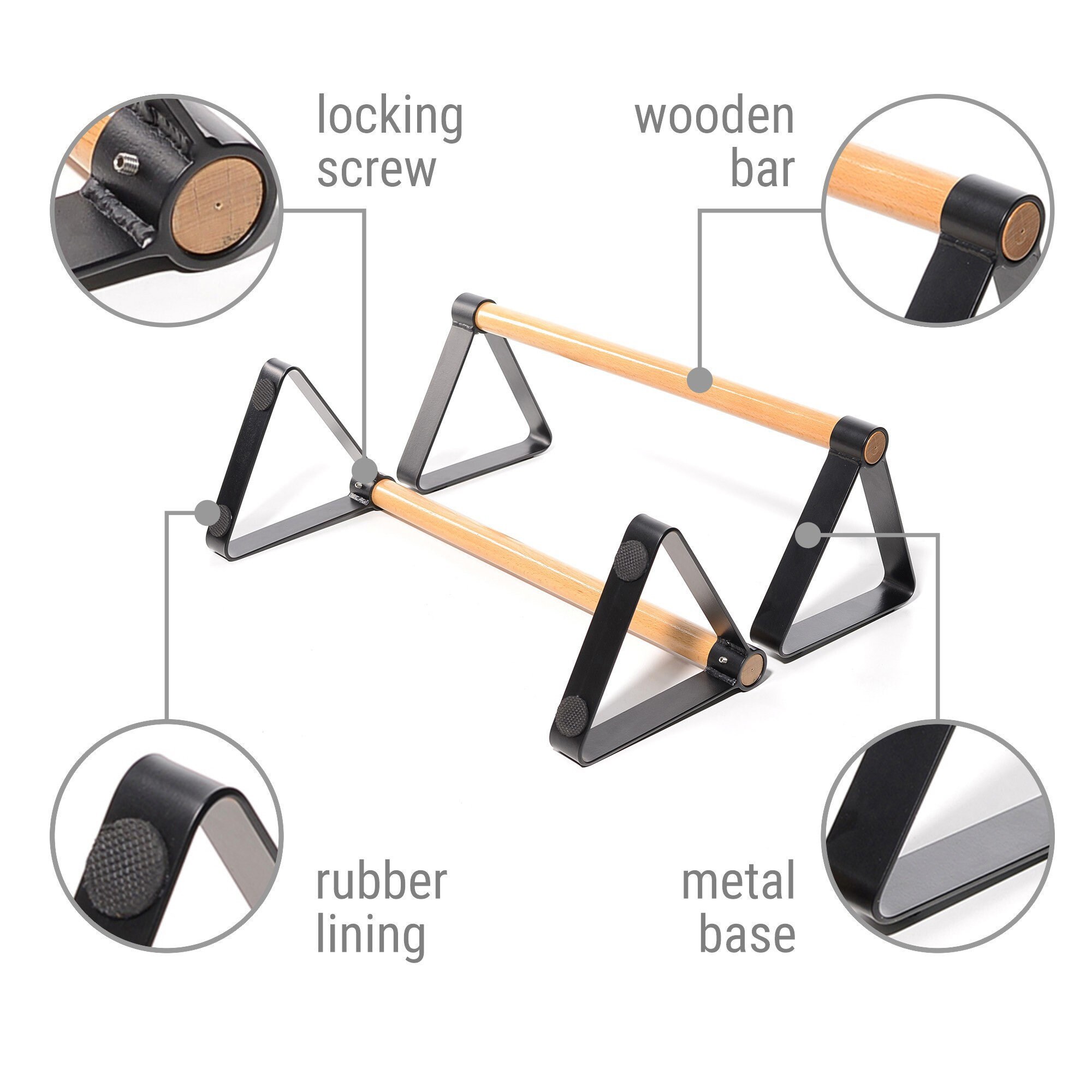 Parallettes, Push-up Bars, Dip Station. Heavy Duty, Hold up to 300 Lbs ...