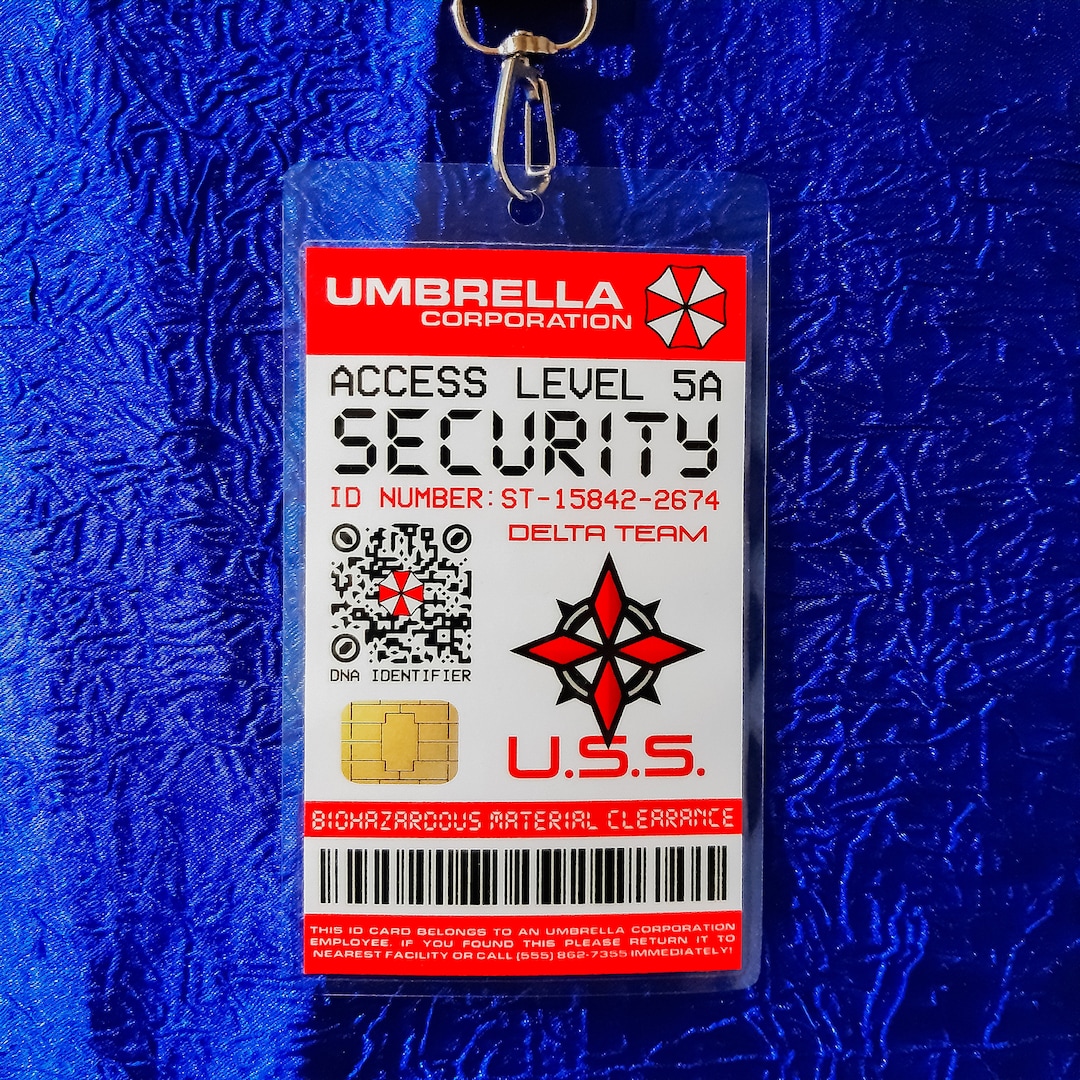 Resident Evil U.S.S. ID Card With Umbrella Corporation Lanyard - Etsy