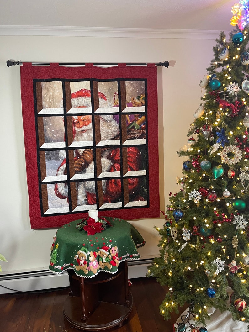 Santa Peeking In - Etsy