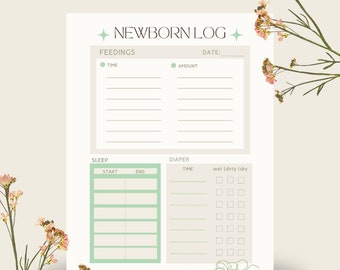 Printable Baby Log Digital Baby Tracker Newborn Log Baby - Etsy