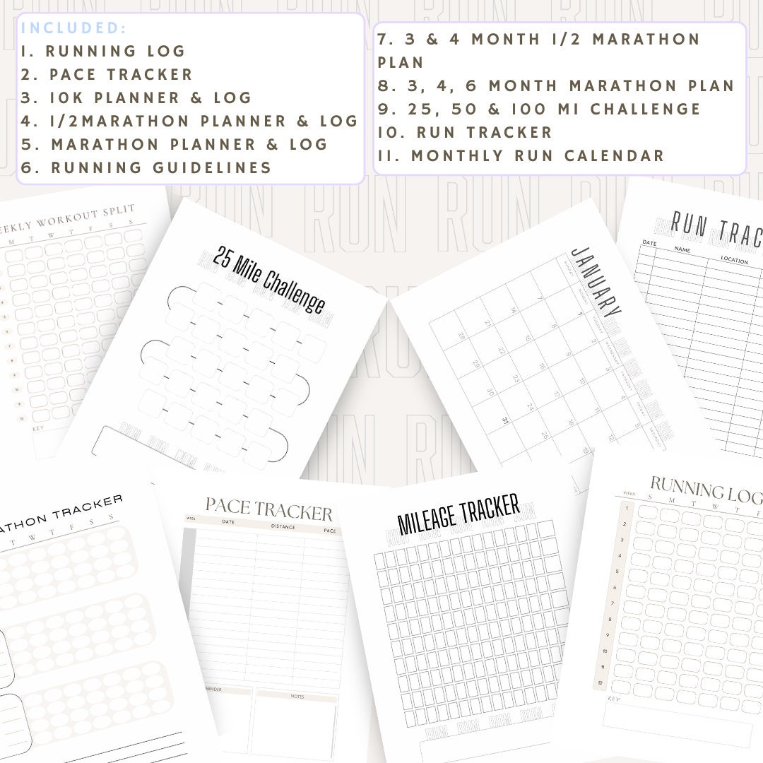 The Ultimate Running Journal, Fitness Planner, Exercise Log, Track ...