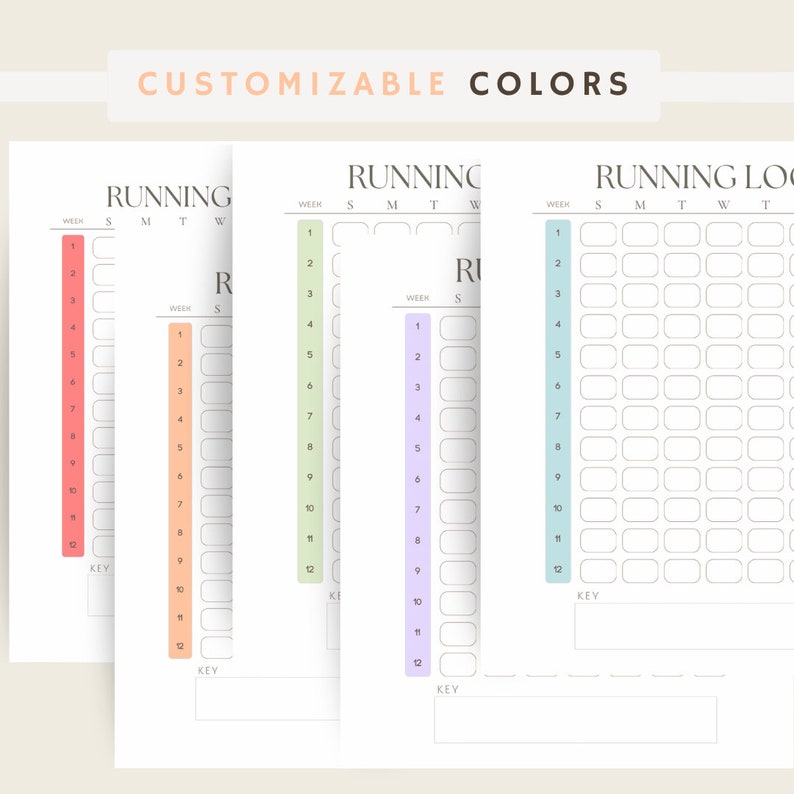 Pace Tracker & Running Log, Workout Journal, Fitness Planner, Running ...