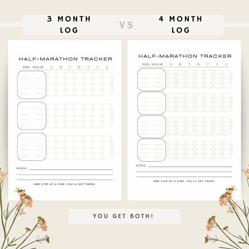 Half-marathon Plan & Tracker, Digital Running Planner, Training Program ...