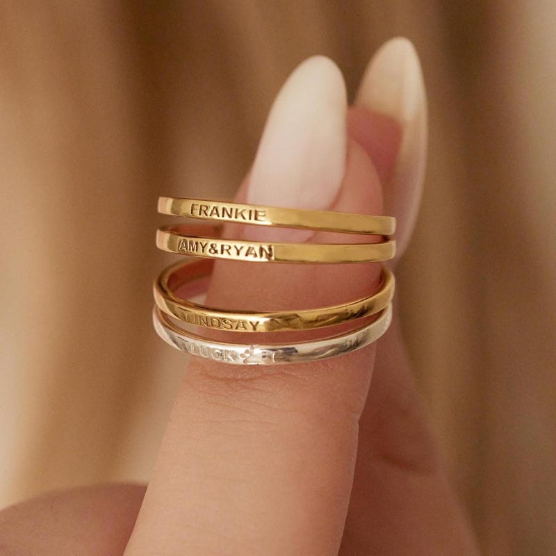 Name Ring Stacking Set - Etsy