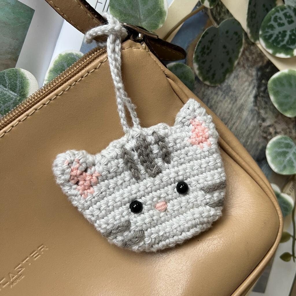 Crochet Cat Charm for Bag - Etsy