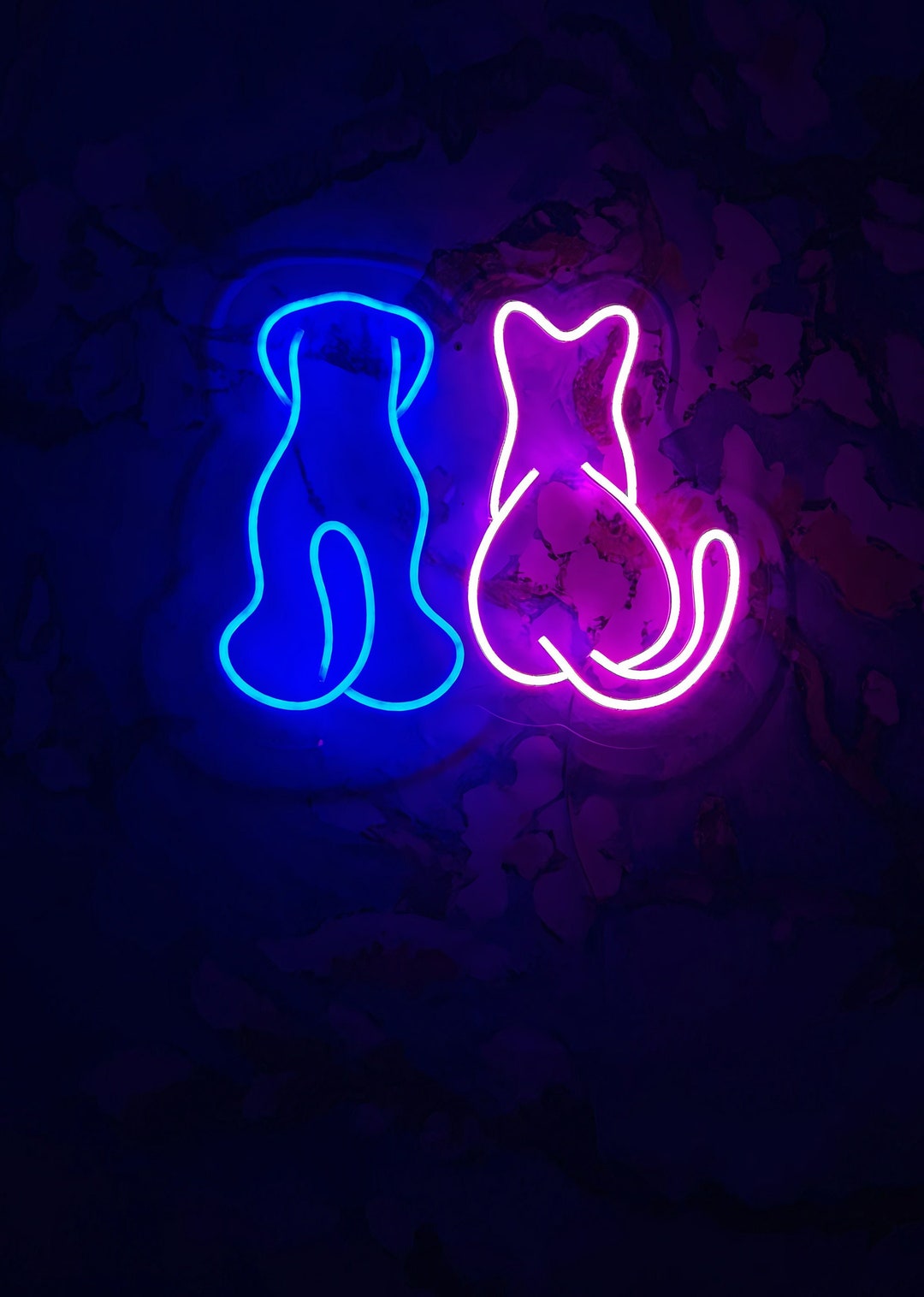 Animal Neon Sign Dog & Cat Neon Sign LED Neon Sign Wall Decoration ...