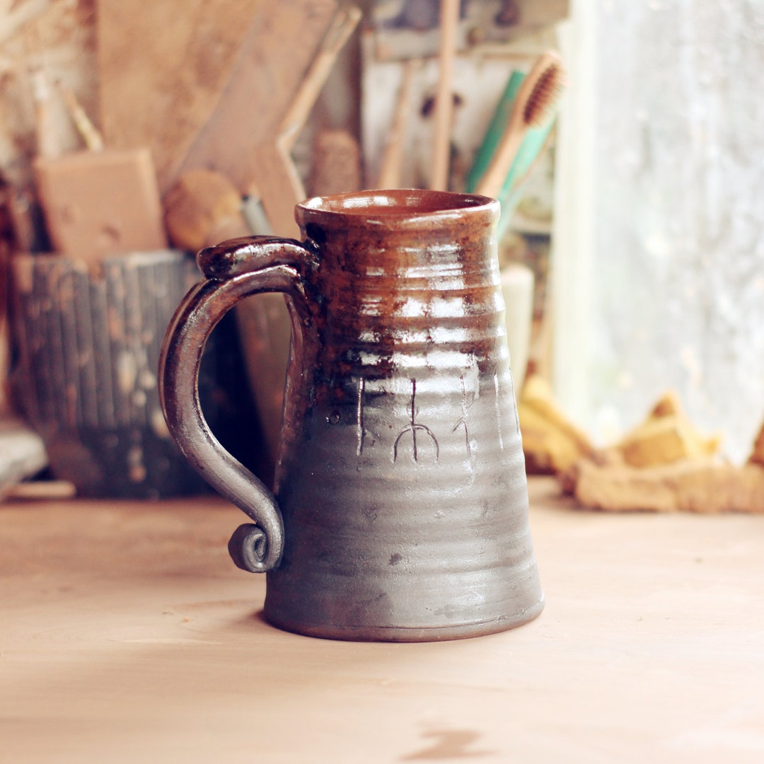 Rune Inscribed Tankard Stein by Karn Kreft No. 48 - Etsy