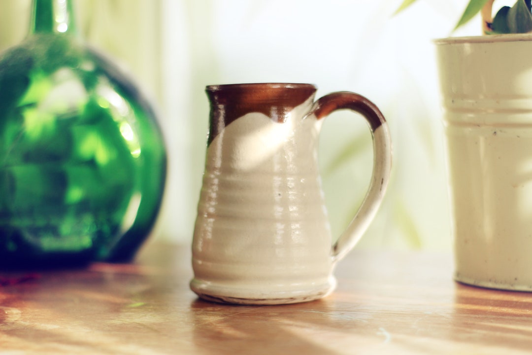 Slipware Mug in Chocolate Brown and White - Etsy UK