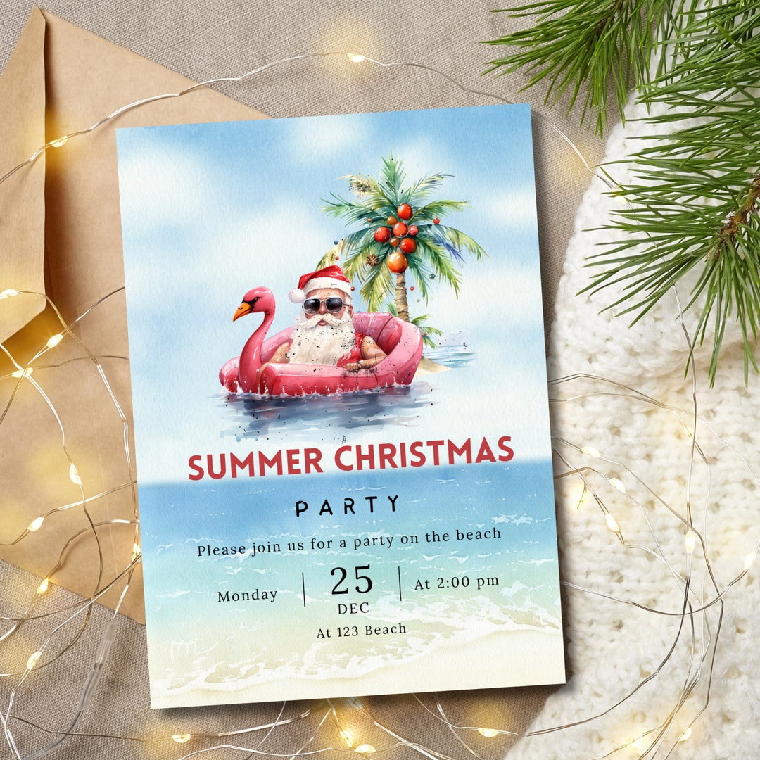 Tropical Christmas Beach Christmas Party Christmas Luau Summer ...