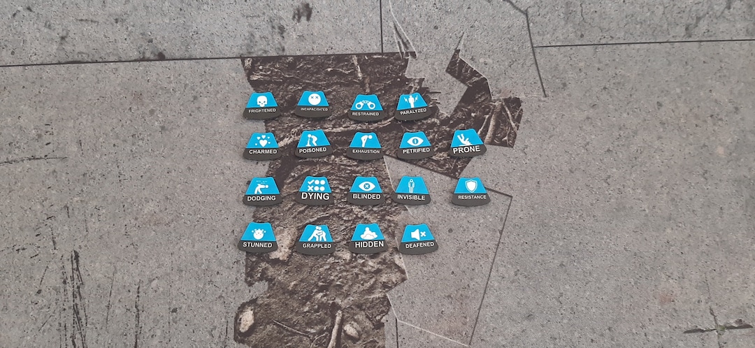 Dnd Condition Token Set (18) - Etsy