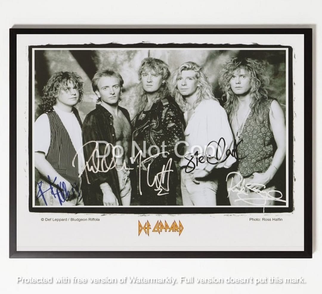 Def Leppard Signed Photo FRAMED Autographed Picture Replica - Etsy
