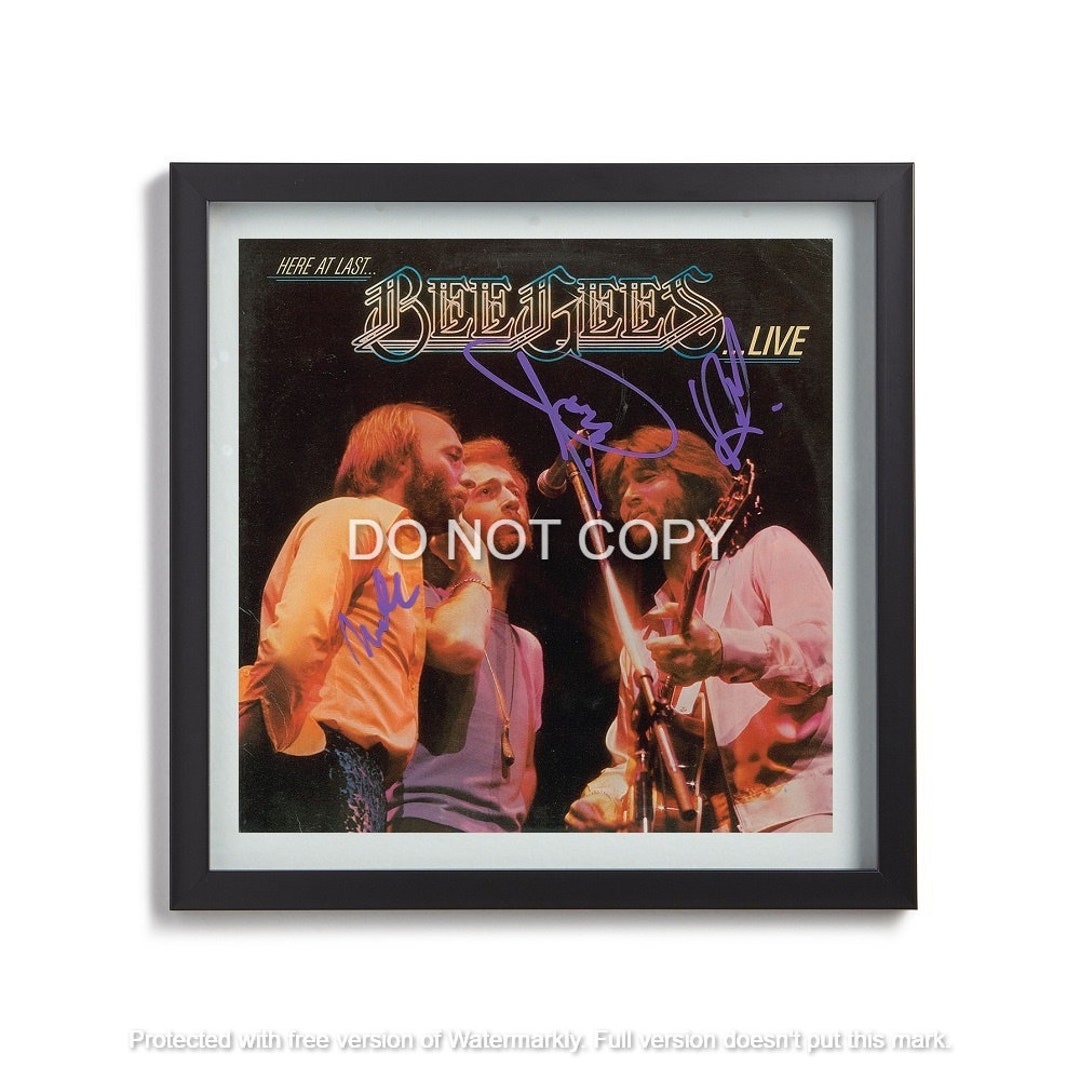 Bee Gees Signed Here at Last Album Autographed Vinyl Record LP Replica ...