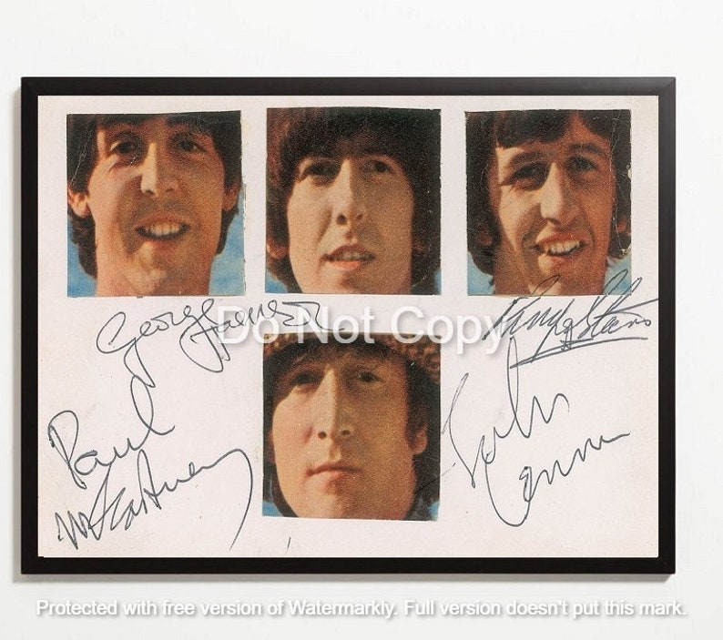 The Beatles Signed Photo, FRAMED Autographed Picture Replica Christmas ...