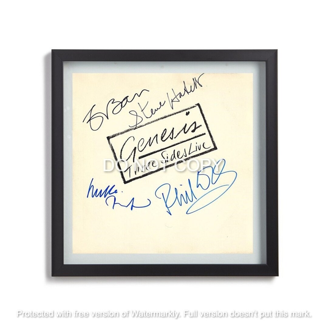 Genesis Signed Three Sides Live Album Autographed Vinyl Record LP Cover ...