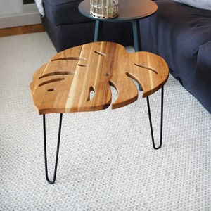 Monstera Table Boho Coffee Table Plants Side Table Monstera - Etsy