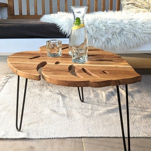 Monstera Table Boho Coffee Table Plants Side Table Monstera - Etsy