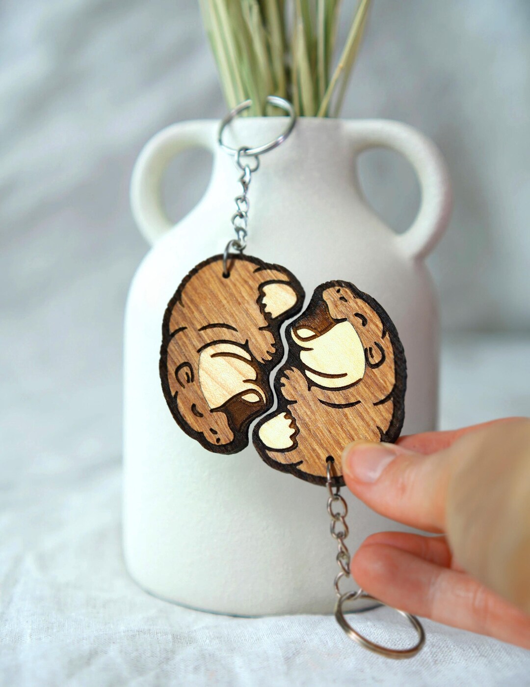 Baby Hippo Matching Keychains | Matching Couple Keychains | Moo Deng ...