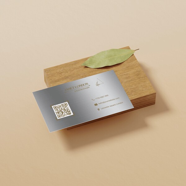 Metal Business Cards With Qr Code - Etsy