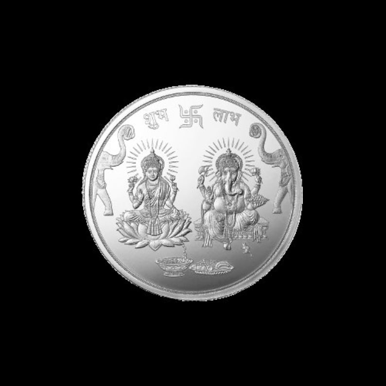 10gm MMTC-PAMP Pure Silver 999.9 Ganesh and Laxmi Coin - Etsy